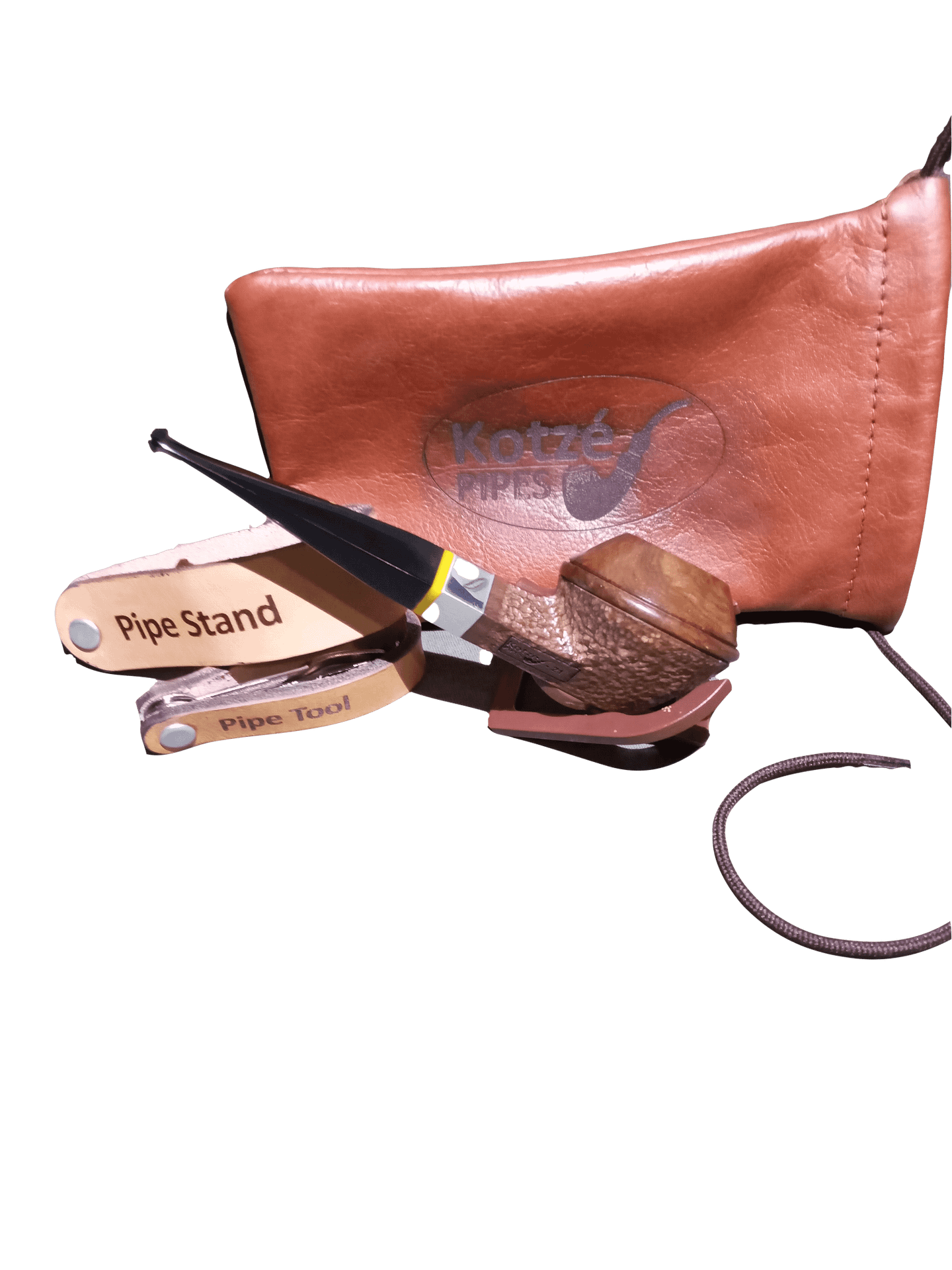 Leadwood (Hardekool) Rusticated/Smooth Bulldog Billiard with Acrylic ...